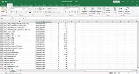 base de datos en excel con mas de 3 mil productos abarrotes meses sin