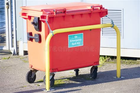 Spill Kit Yellow Wheelie Bin For Health And Safety Of Chemical Oil
