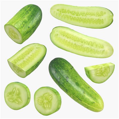 3d Model Cucumber Collection Turbosquid 2075540