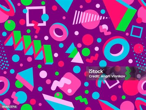 80 년대 스타일의 3d 기하학적 모양의 완벽한 패턴 다채로운 기하학적 패턴 판촉 제품 디자인 포장지 및 인쇄 벡터 일러스트 레이 션 0명에 대한 스톡 벡터 아트 및 기타