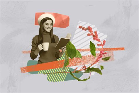 3d 콜라주 디자인 합성물 추세 삽화 스케치 아가씨 미소 손 보류 책 읽기 커피 컵 봄날 꽃다발 플로라 꽃 봄 20 24세에 대한 스톡 사진 및 기타 이미지 Istock