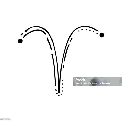 조디악 사인 양자리 라인 아트 벡터 조디악 기호 양자리 별자리 손으로 그린 점성술 원소 그래픽 일러스트레이션입니다 별의 달력