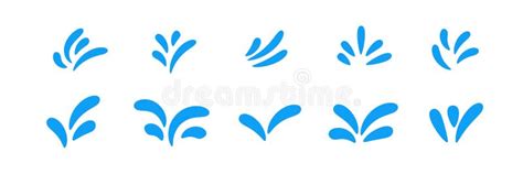 Blue Abstract Water Droplet Shapes In Simple Minimal Artistic Design Collection Stock Vector