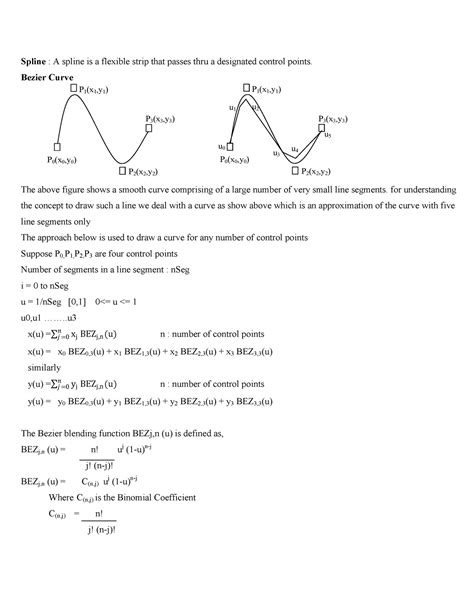 Bezier Curve Spline A Spline Is A Flexible Strip That Passes Thru A