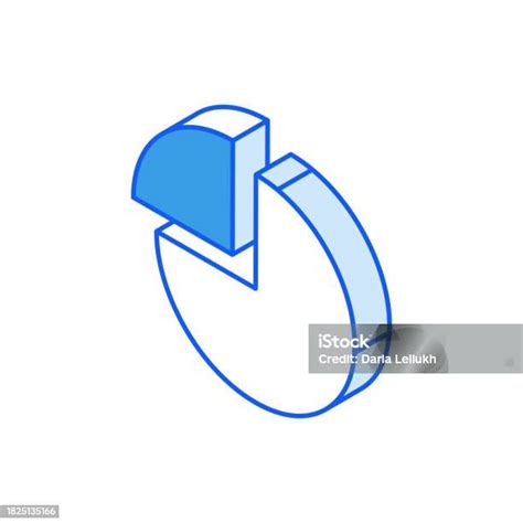 윤곽선의 등각 투영 둥근 모양 아이콘입니다 현대 평면 벡터 일러스트 레이 션입니다 둥근 모양의 원형 차트 기호입니다 소셜 미디어 마케팅 아이콘입니다 2차 도형에 대한 스톡