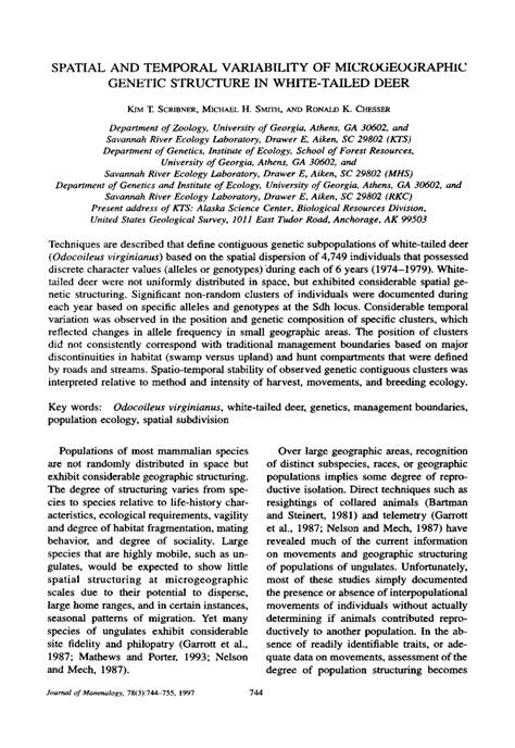 Pdf Spatial And Temporal Variability Of Microgeographic Genetic