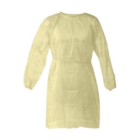 Pack Of 50 Disposable Lightweight Isolation Gowns Color Yellow