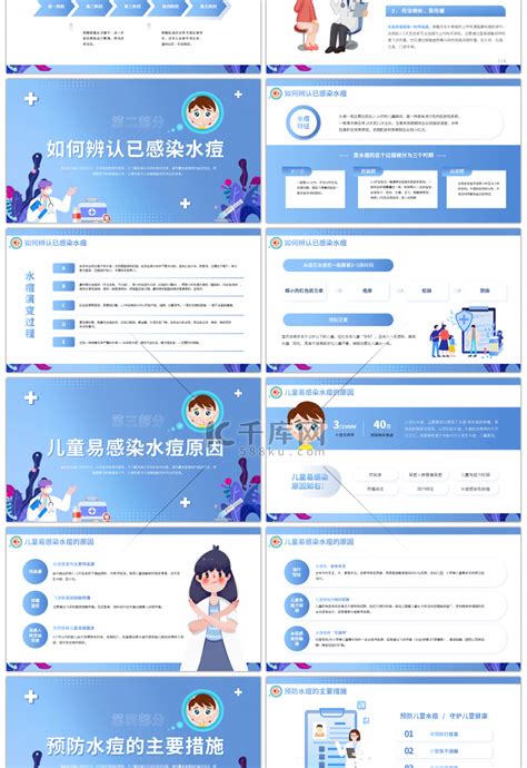 卡通风战痘进行时预防儿童水痘健康科普ppt模板免费下载 PPT模板 千库网
