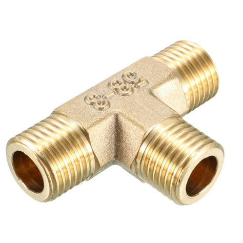 Brass Tee Pipe Fitting 1 4pt Male Thread T Shaped Connector Coupler