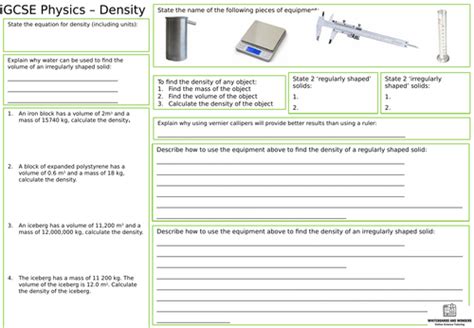 Igcse Physics Density Teaching Resources