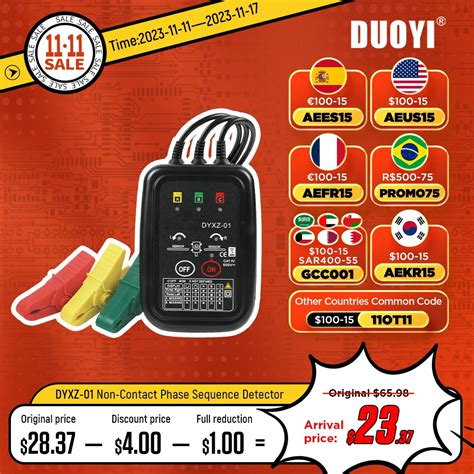 Duoyi Dyxz 01 Dyxz 02 3 Phase Detector Rotation Tester Non Contact Phase Sequence Detector Meter 