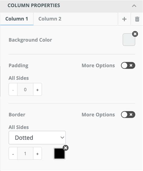 Configuring Columns Background Color Padding And Borders Marketing Master Io Knowledge Base