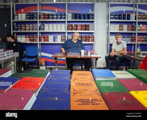 Picture Of Vojislav Seselj Standing In Front Of Some Of The Books He Wrote In Belgrade Serbia