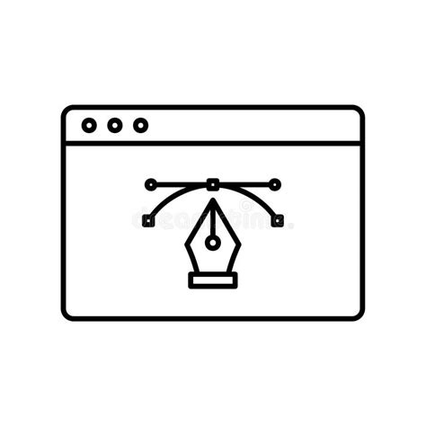 The Website Design Process Icon Is Depicted As A Pen With Nodes And