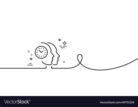 Time Management Line Icon Clock Sign Teamwork Vector Image