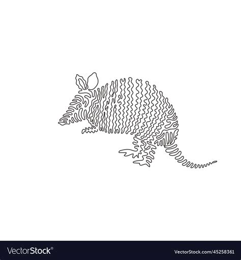 Continuous Curve One Line Drawing Of Cute Vector Image