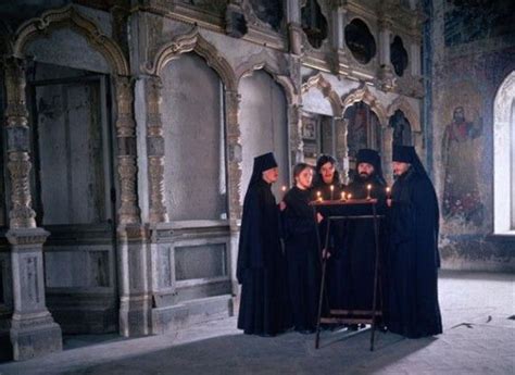 The choir of Russian monks from Valaam Monastery, Russia, chanting ...