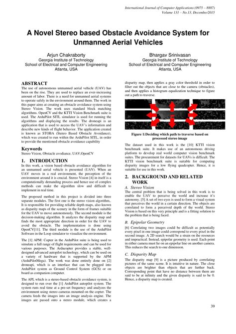 Pdf A Novel Stereo Based Obstacle Avoidance System For Unmanned