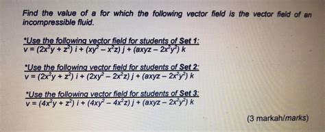 Solved Find The Value Of A For Which The Following Vector Chegg
