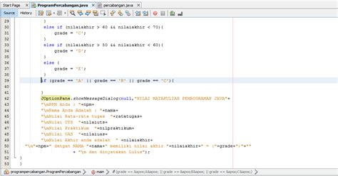 Tugas V Class Percabangan Java Pemrograman Berorientasi Objek Java