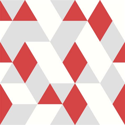 Abstract Red Triangles Vector Pattern Design Seamless Style On White