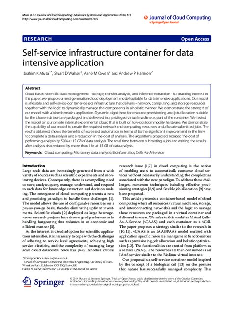 Pdf Self Service Infrastructure Container For Data Intensive Application