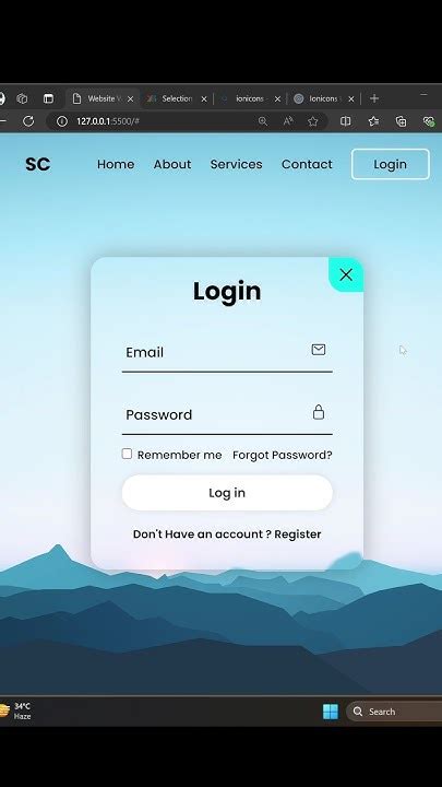 Build Beautiful Login And Register Form With Html Css And Js Coding