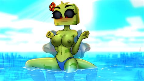 Rule 34 4 Legs Beach Blush Breasts Color Colored Creeper Creeper Minecraft Edit Embarrassed