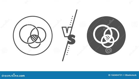 Euler Diagram Line Icon Eulerian Circles Sign Vector Stock Vector