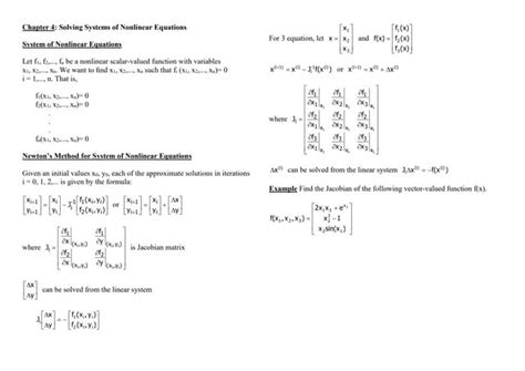 Chapter 4 Solving Systems Of Nonlinear Equations Pdf