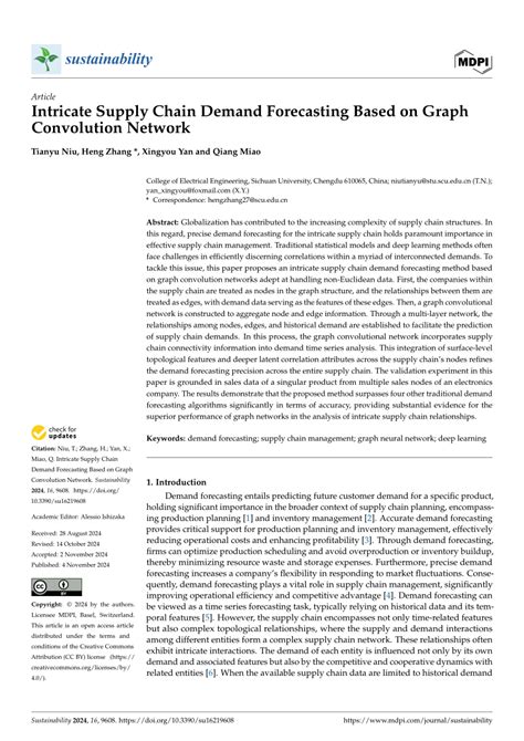 Pdf Intricate Supply Chain Demand Forecasting Based On Graph Convolution Network