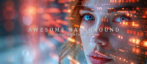 Premium Psd Human Head Combined With Binary Code