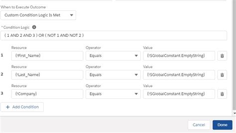 How To Use Not Operator In Flow Custom Logic In Salesforce