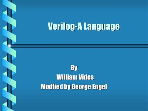 Ppt Verilog A Language Powerpoint Presentation Free Download Id