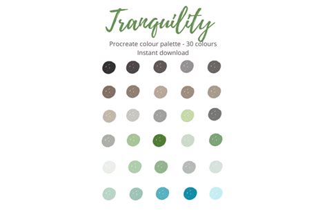 Tranquility Procreate Palette Swatch By Mini Trezò Design Thehungryjpeg