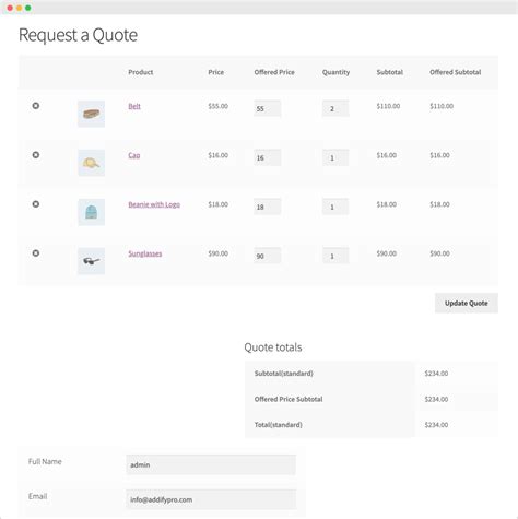 Request A Quote For Woocommerce Ultimate Quotation Plugin