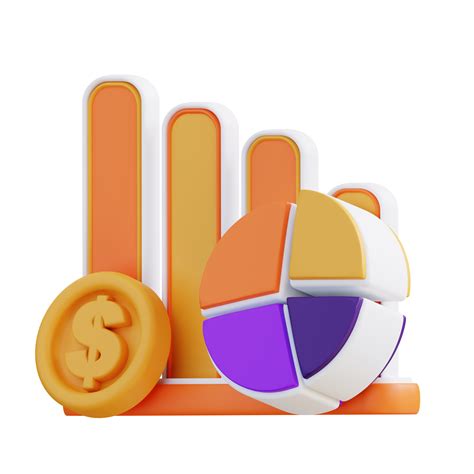 D Illustration Financial Graph PNG