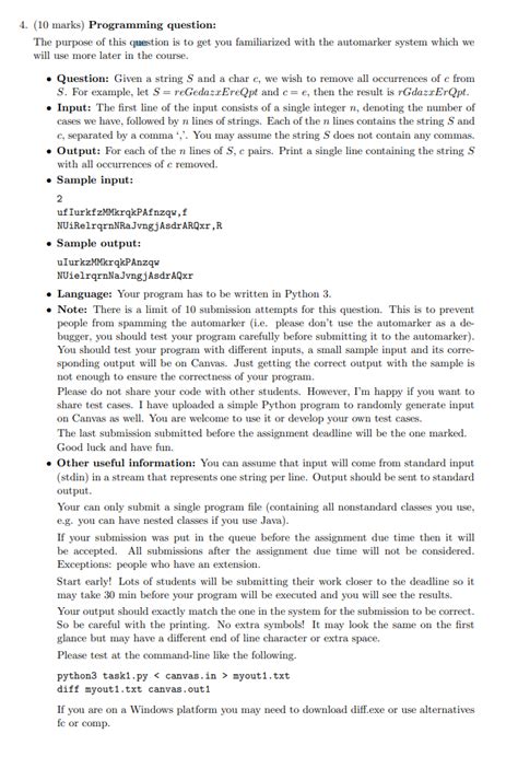 Solved 4 10 Marks Programming Question The Purpose Of