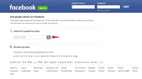 How To Facebook Search For People Without Logging In