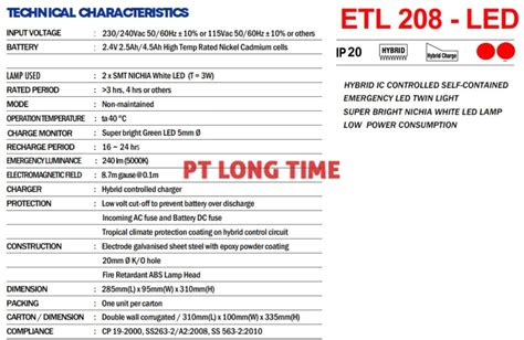 Sell Samcom Self Contained Emergency White Led Twin Light Etl 208 Led