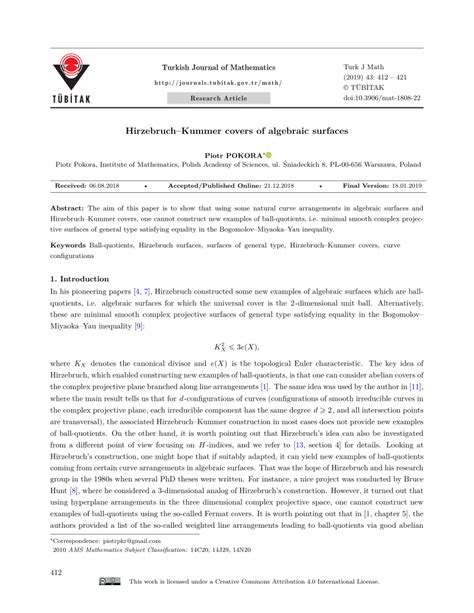 Pdf Hirzebruch Kummer Covers Of Algebraic Surfaces