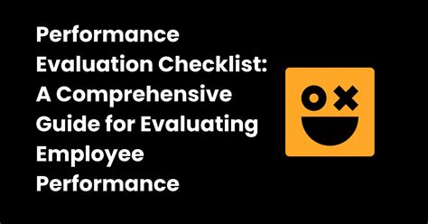 Performance Evaluation Checklist Checklistgg
