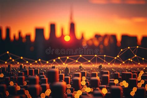 Internet Conection And Technology Concept Wifi Icon Over City Skyline