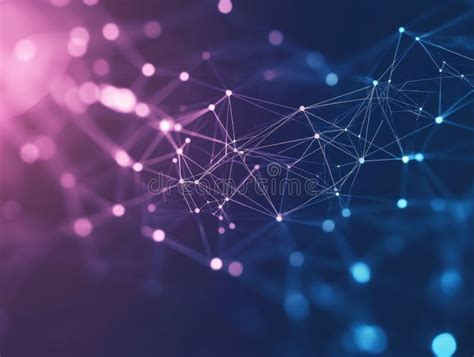 abstract network of interconnected dots and lines stock illustration