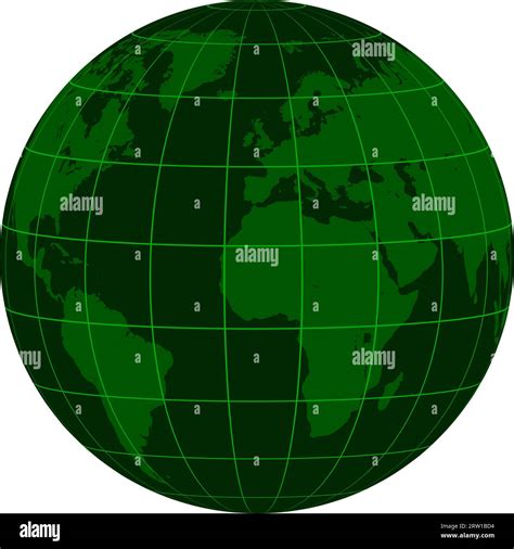 Model Earth Globe Continents Coordinate Grid Dark Green Matrix Crisis Stock Vector Image And Art