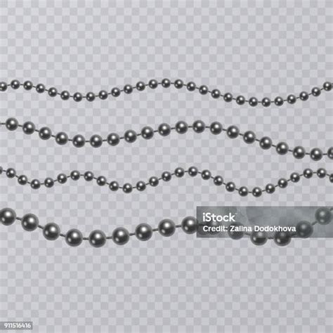 현실적인 블랙 투명 배경 검은 구슬 벡터 일러스트 레이 션에 진주 개인 장식품에 대한 스톡 벡터 아트 및 기타 이미지 개인