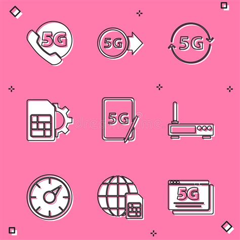 Set Phone With G Network Sim Card Setting Graphic Tablet Router And Wi Fi Signal Digital