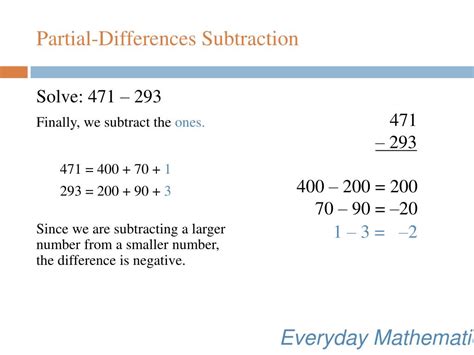 Ppt Everyday Mathematics Partial Differences Subtraction Powerpoint Presentation Id2928917