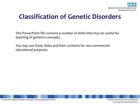 Classification Of Genetic Disorders