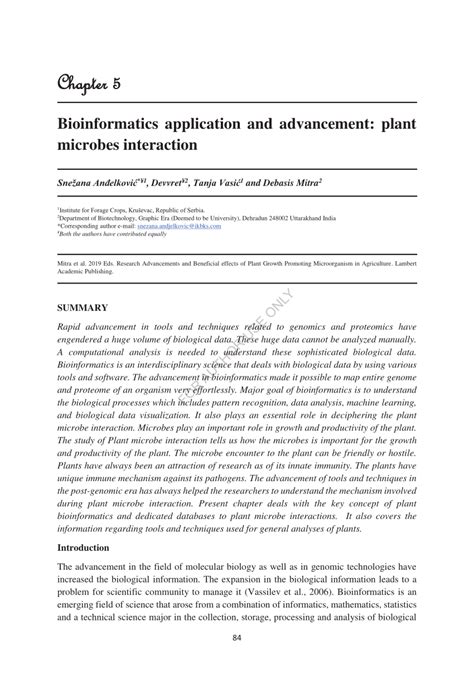 Pdf Bioinformatics Application And Advancement Plant Microbes Interaction